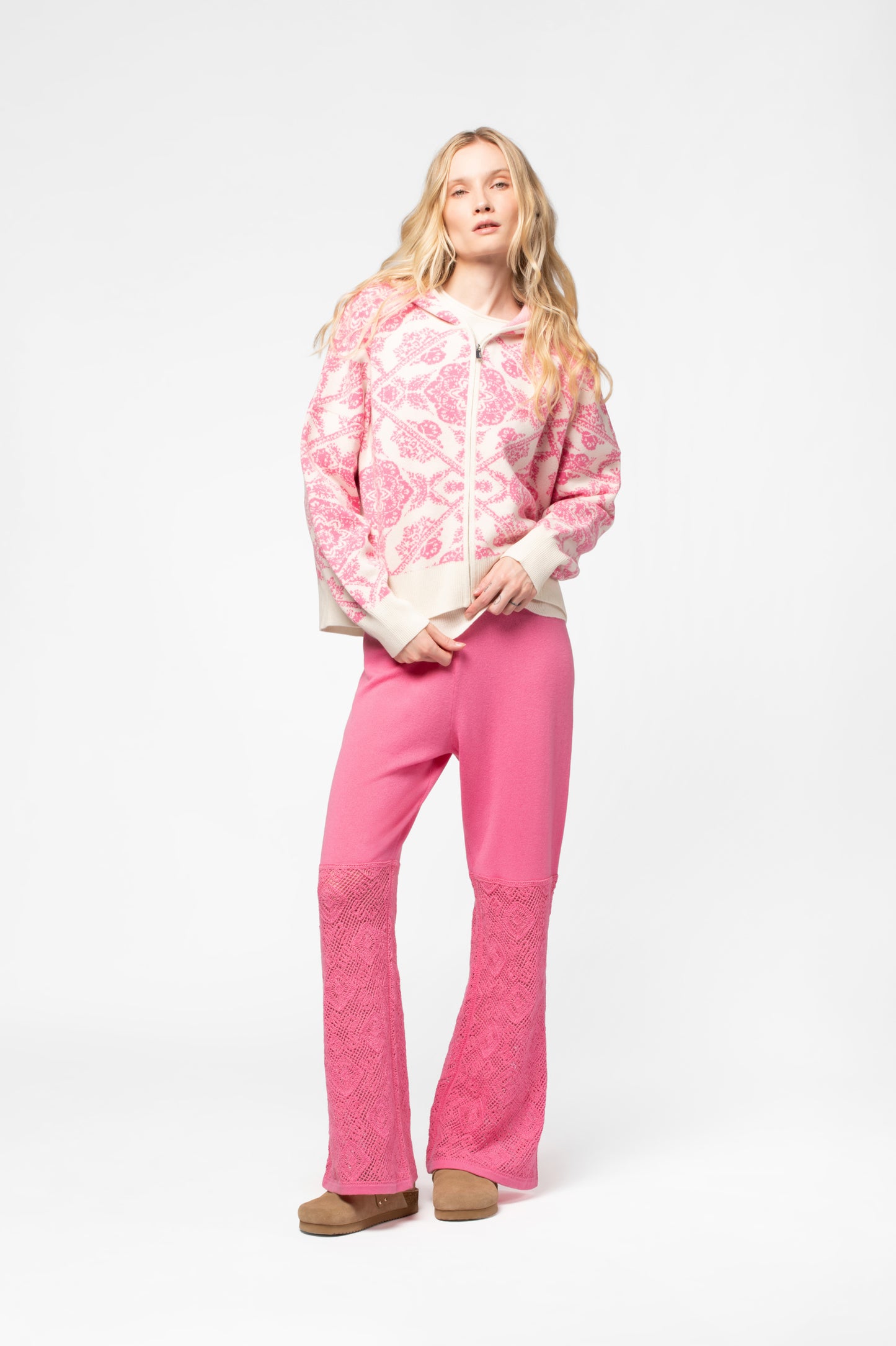 GALLY wool and cashmere cardigan in fuchsia pink | Women's Luxury ...